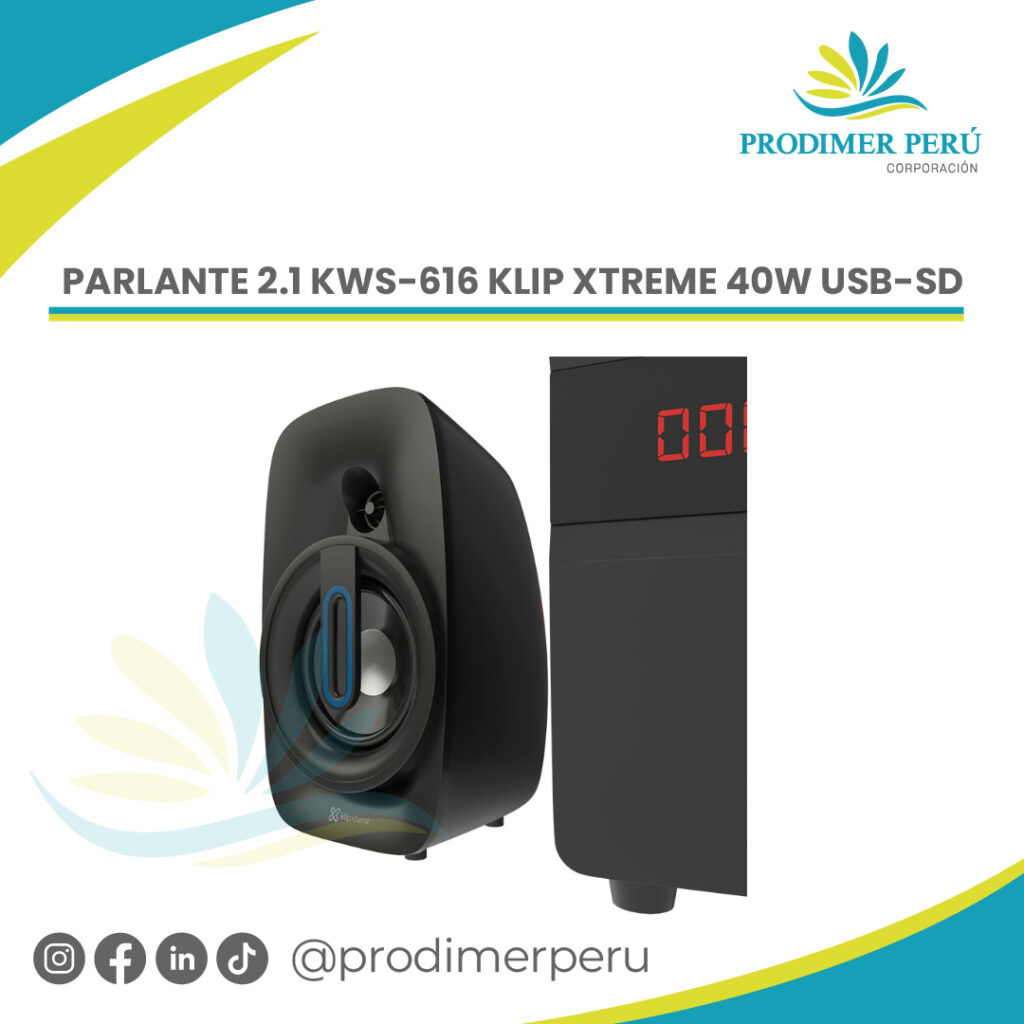 PARLANTE 2.1 KWS-616 KLIP XTREME 40W USB-SD – PRODIMER PERÚ
