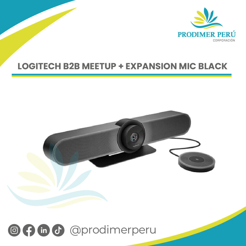VIDEOCONFERENCIA LOGITECH B2B MEETUP + EXPANSION MIC BLACK – PRODIMER PERÚ