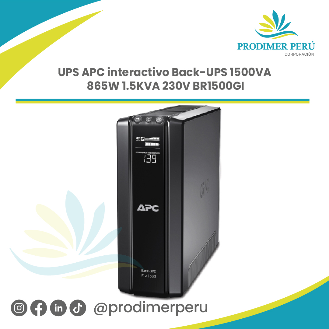 UPS APC Power-Saving Back Pro 1500, Interactivo, 1500VA, 865W, 230v. – PRODIMER PERÚ