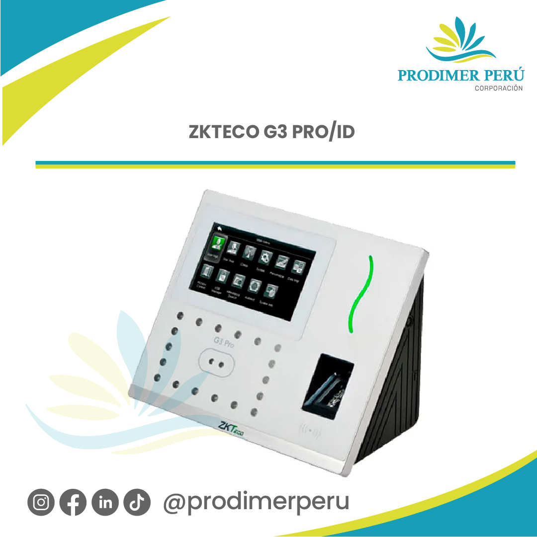 ZKTECO G3 PRO/ID Reloj biométrico para control de asistencia y control ...